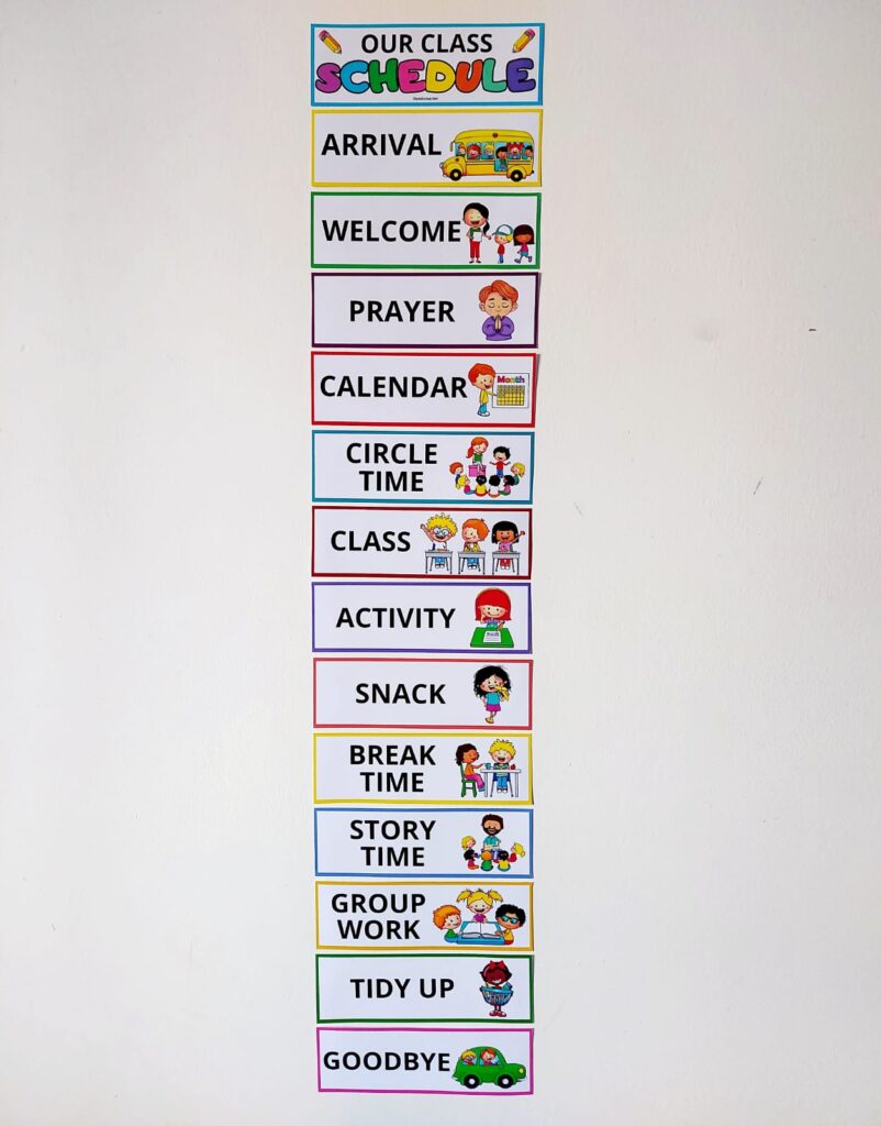 Mural Our Class Schedule – Box da Teacher